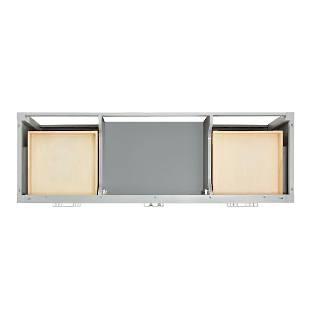 ARIEL Single Bath Vanity 67" Inch Grey, 1.5" Edge Carrara Marble Countertop & Splash, Rectangular Sink, 2 Soft Closing Doors, 9 Full Extension Dovetail Drawers, Brushed Nickel