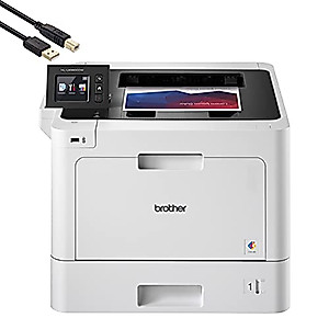 Brother HL-L8360CDW Wireless Color Laser Printer for Business, Cloud Printing, Mobile Printing, Up to 33ppm, 2.7" Color Touchscreen LCD, Auto 2-Sided Printing, Ethernet, White, Broage Printer Cable