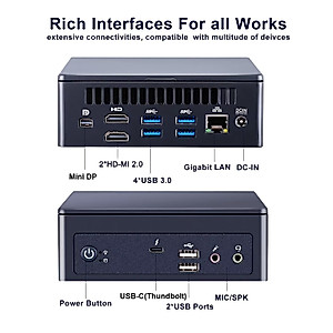 VENOEN NUC Mini PC Core i7 1165G7,Mini Desktop Computer Dual HD with Win 11 Pro Ready,Mini DP,USB-C Thundbolt 4.0,WiFi,BT 5.1,16GB RAM 512GB NVME SSD,Office Desktop PC
