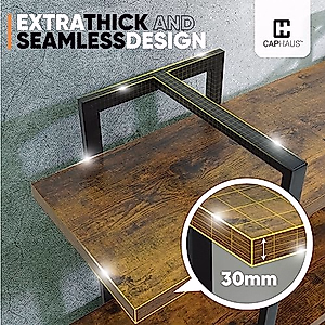 CAPHAUS 5-Tier Book Shelf, 71” H Vintage Industrial Bookcase with Open Display Shelving, Wooden and Metal Shelving Unit, Bookshelves and Bookcases, Stand Shelf for Bedroom, Home Office, Rustic Oak