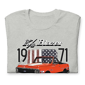 1971 Chevy Blazer K5 American Patriotic Short-Sleeve Unisex T-Shirt Sport Grey