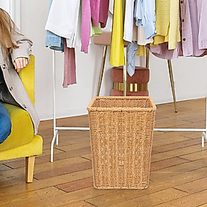 Cabilock Crevice Trash Can Magazine Basket Pastoral Style Garbage Bin Kitchen Trash Recycle Basket Bin Trash Basket Mini Garbage Can Toy Storage Bread Office Storage Basket Plastic