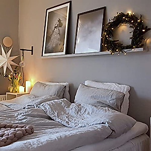 Ochoice Floating Picture Ledge Shelf - 47 inch White Photo Shelves with Lip, Long Wood Bookshelf for Living Room, Bedroom, Nursery, Wall Decor