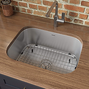 Ruvati RVM4132 Undermount 16 Gauge 24" Kitchen Single Bowl Sink, Stainless Steel