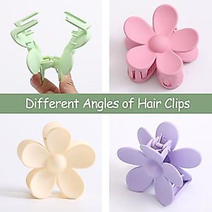 6PCS Flower Hair Clips, Matte Claw Clips for Women Girls, Flower Clips for Thick Thin Hair, Strong Hold Cute Claw Clips for Valentine's Day Gifts
