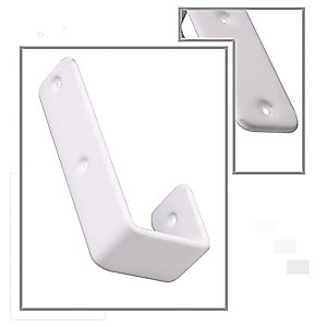 AIXITONG 4 Pcs 7 Shape Heavy Duty Bunk Bed Ladder Hooks Wooden Ladder Fixed Angle Irons White Bed Ladder Hooks for Bunk Beds