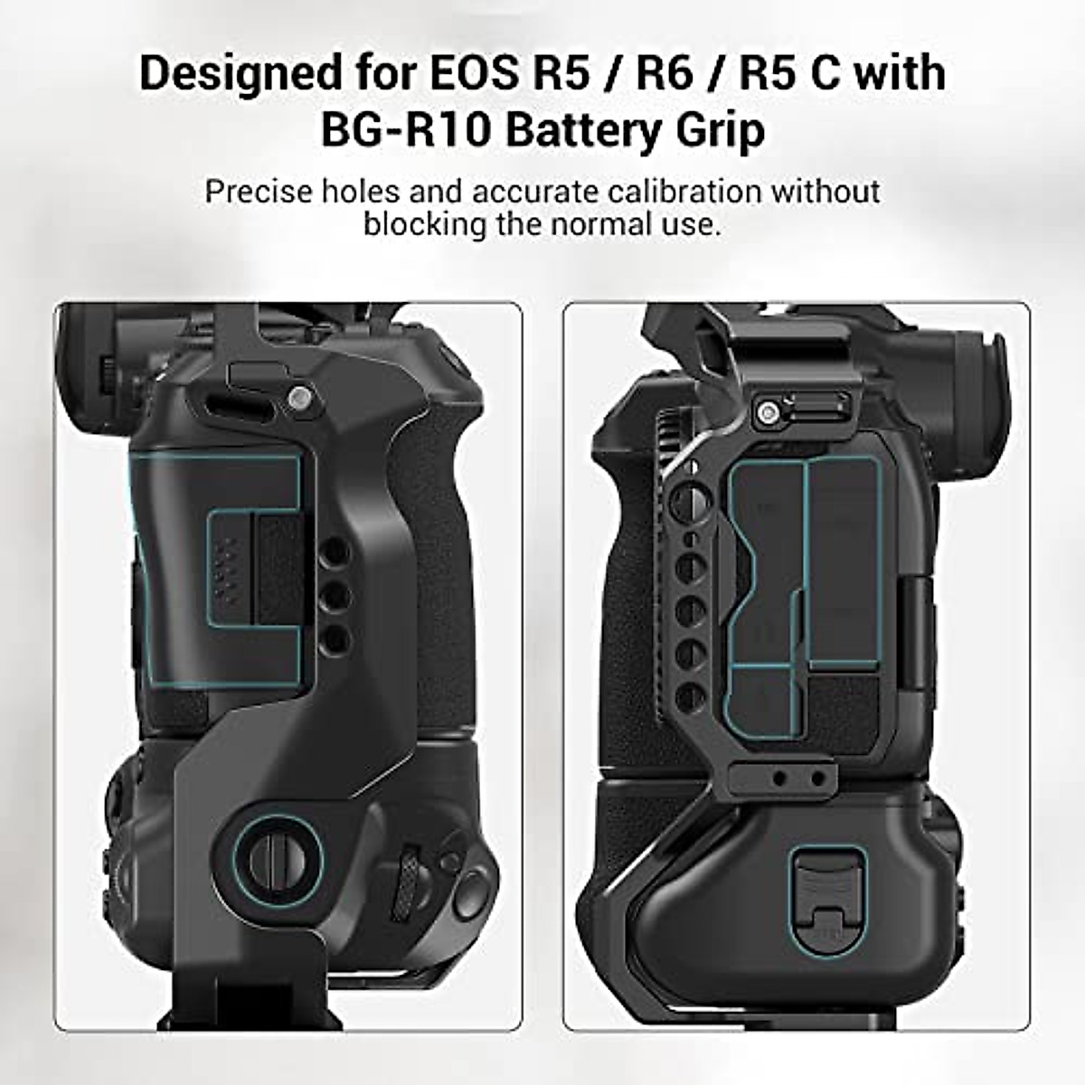 SmallRig R5 / R5 C / R6 Camera Cage for Canon R5/R6/R5 C with BG-R10 Battery Grip, Aluminum Alloy Film Movie Making Camera Video Cage with Shoe Mount 3464