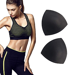 TENDYCOCO Silicone Breastplate 3 Pairs Women Bra Pads Bikini Pads Sponge Bra Padding Inserts(Black) Bra Pads Inserts