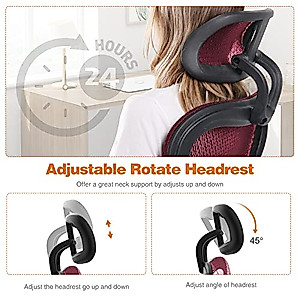 Ergonomic Office Chair,Large High Back Office Chairs Ergo3D Rolling Desk Chair with 4D Adjustable Armrest,3D Lumbar Support,Adjustable Headrest,Breathable Mesh Computer Gaming Executive Swivel Chairs