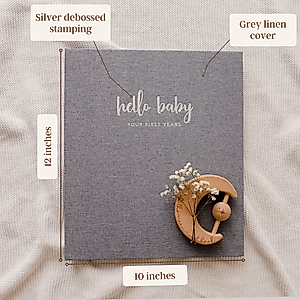 Peachly Baby Memory Book For Girls | First Year Baby Book Keepsake for Milestones | First Five Years Baby Girl Book | Baby Keepsake Book First Year Memory Book | Linen Botanica