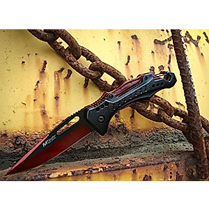 MTech USA Ballistic MT A705G2 RD Spring Assist Folding Knife, Red