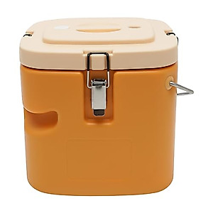 TFCFL 9.5L/2.5gal Commercial Insulated Soup Container, Commercial Food Warmer for Hot or Cold Food, Food Cooler with 4 Buckles, Soup Carrier for Restaurant, Canteen, Home (Yellow)