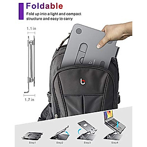 brocoon Laptop Stand, Adjustable Laptop Stand for Desk, Ergonomic Aluminum MacBook Stand with Heat-Vent, Laptop Riser Compatible for 10-17" Laptops