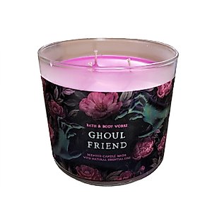 Bath & Body Works, White Barn 3-Wick Candle w/Essential Oils - 14.5 oz - 2021 Halloween! (Ghoul Friend)