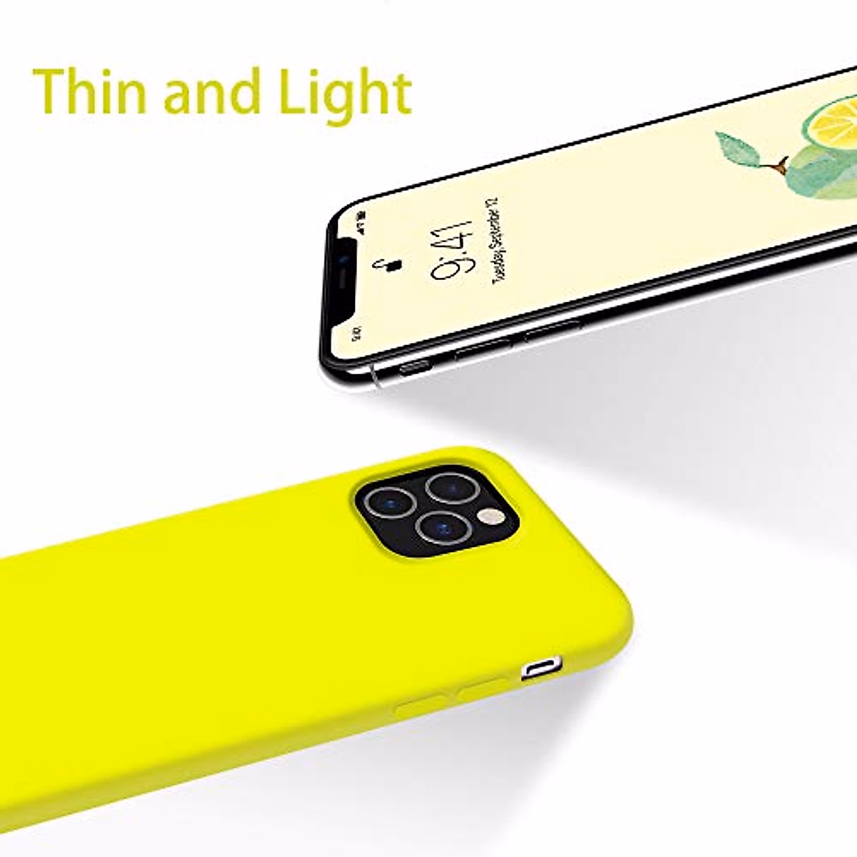 OTOFLY iPhone 11 Pro Case,Ultra Slim Fit iPhone Case Liquid Silicone Gel Cover with Full Body Protection Anti-Scratch Shockproof Case Compatible with iPhone 11 Pro (Fluorescent Yellow)