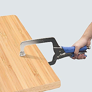 DRAGONITE Heavy Duty C Clamp, Vise Grip Locking Pliers With Swivel Pads, 15 Inch Face Clamp for Woodworking, Welding and Pocket Hole Joinery, 2 Piece