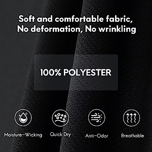 Haimont Mens Short Sleeve Polos-Quick Dry Moisture Wick Performance Golf Shirts, Black, L