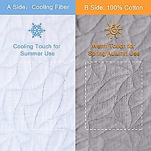 SOCHOW Cooling Blanket for Bed, Lightweight Breathable Soft Double Side Summer Blanket for Adults Baby Kids, Grey 60 × 80 Inches