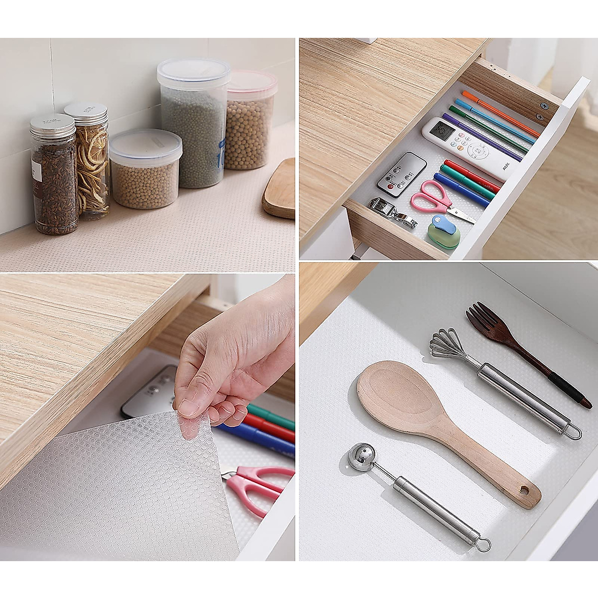 FACATH Clear Shelf Liner, Shelf Liners for Kitchen Cabinets & Washable Refrigerator Mat Pad, Wire Shelf Liner, Removable Poster Tape for Home, Office, Car, Outdoor Use, Damage-Free (12 inch x 10 Feet)