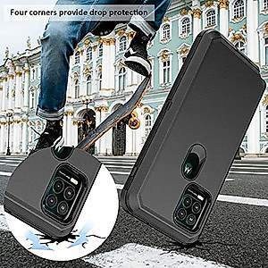 Compatible with Moto G Stylus 5G 2021 Case,with Screen Protectors,Heavy Duty Rugged Shockproof Full Body Protection Kickstand Case with Belt Clip Holster for Moto G Stylus 5G 2021 (Black)