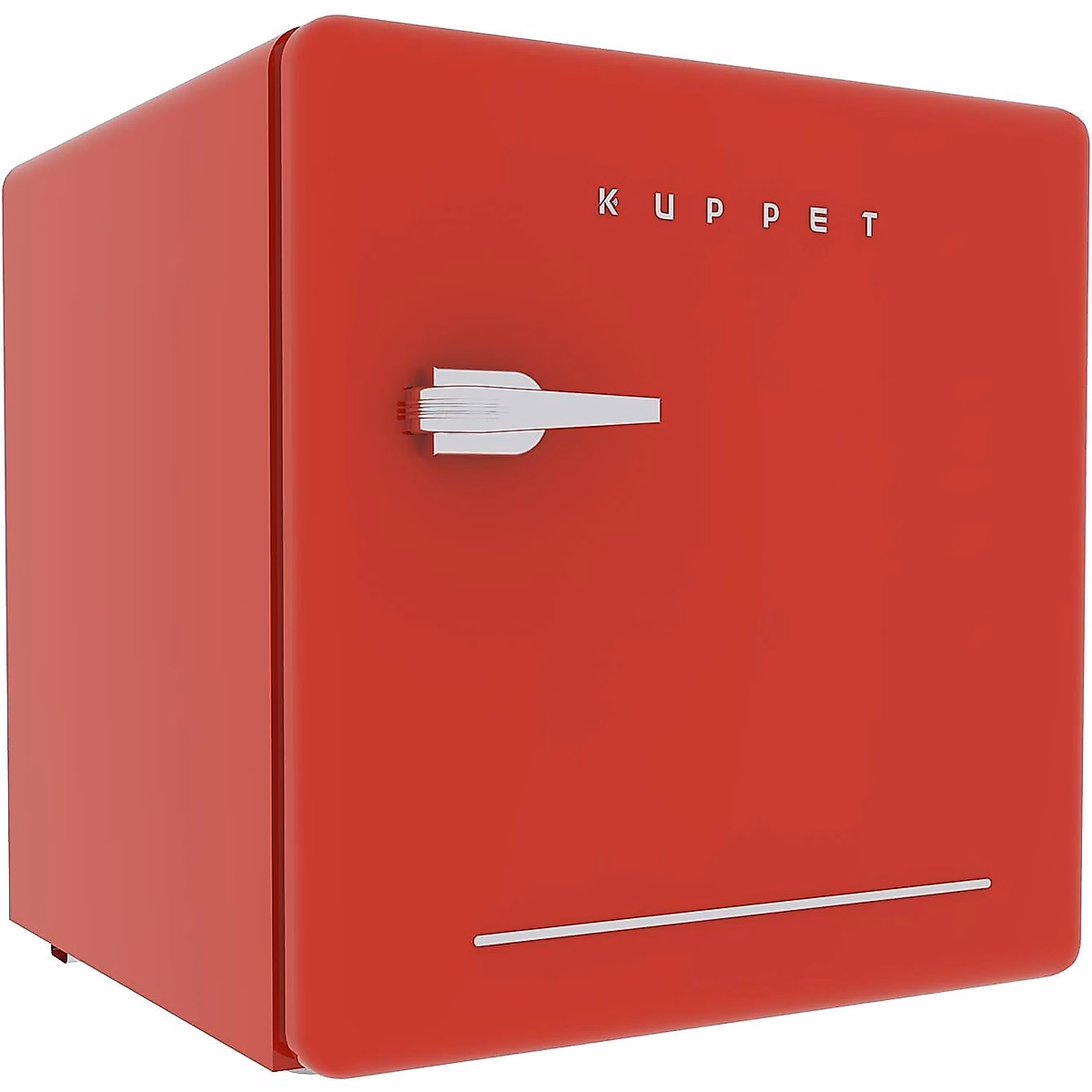 DISHUP 1.6 Cu.Ft Classic Retro Compact Refrigerator, Single Door Mini Fridge with Freezer, Small Drink Chiller with Small Beauty Cosmetics Skin Care Refrigerated for Home,Office,Dorm or Cabin(Red)