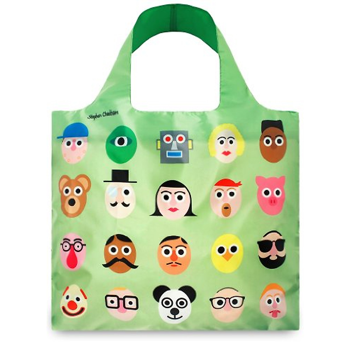 LOQI Artist Faces Reusable Shopping Bag, Multicolored