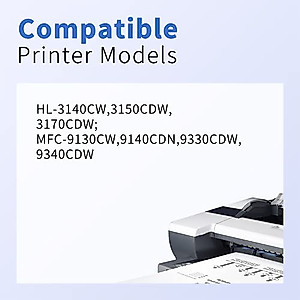 TN-221 TN-225 Combo Pack Compatible Toner Cartridge Replacement for Brother TN221 TN225 for HL-3140CW HL-3170CDW HL-3180 MFC-9130CW MFC-9330CDW Printer(Black, Cyan, Magenta, Yellow)