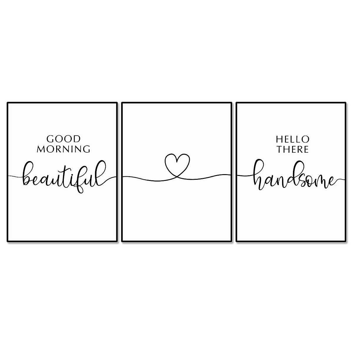 Good Morning Beautiful, Hello There Handsome Prints, Bedroom Prints, Couple Prints, Bedroom Decor, Bedroom Wall Art, Home Decor Art Prints, Bedroom Sign, Unframed (11x14 inch)