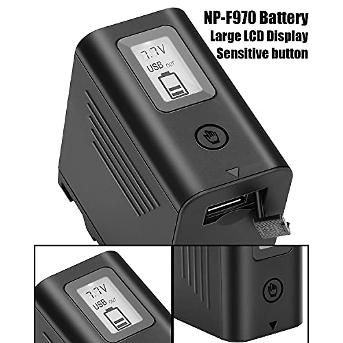 JYJZPB 2 Pack NP-F970 Replace Battery for Sony NP-F970 NP-F960 NP-F950 NP-F930 NP-F550 NP-F530 NP-F570 Battery and Sony Handycams, Upgraded Sony NP-F970 Battery with USB Output LCD Display