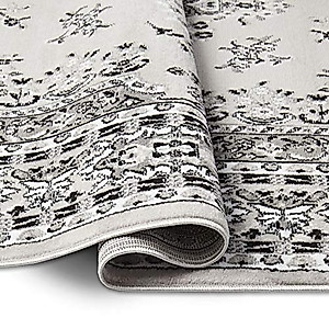 Home Dynamix Premium Sakarya Traditional Medallion Border Area Rug, Gray, 21"x35" Rectangle