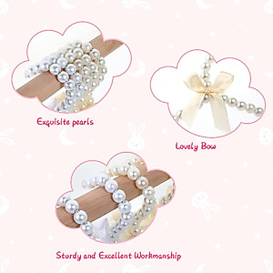 Suprwin Pearl Hangers for Pet Clothes, Mini Clothing Hangers with Exquisite Design, Organize Your Wardrobe, Reliable Material, Wide Usage for Infant Baby Girls Boys Toddlers Dogs Cats (10PCS-White)