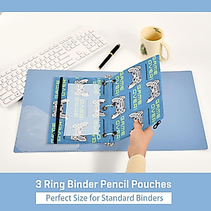 WIFIU Joysticks Gamepad Slogan Pencil Pouch for 3 Ring Binder Pockets Clear Window Pencil Bag with Smooth Zipper Video Game Controller Pencil Case for Organization Office Supplies Cosmetics 2 Pack