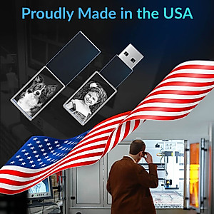 ArtPix 3D Crystal Photo 16GB USB Flash Drive, Custom Valentine's Day Gifts, Rectangle