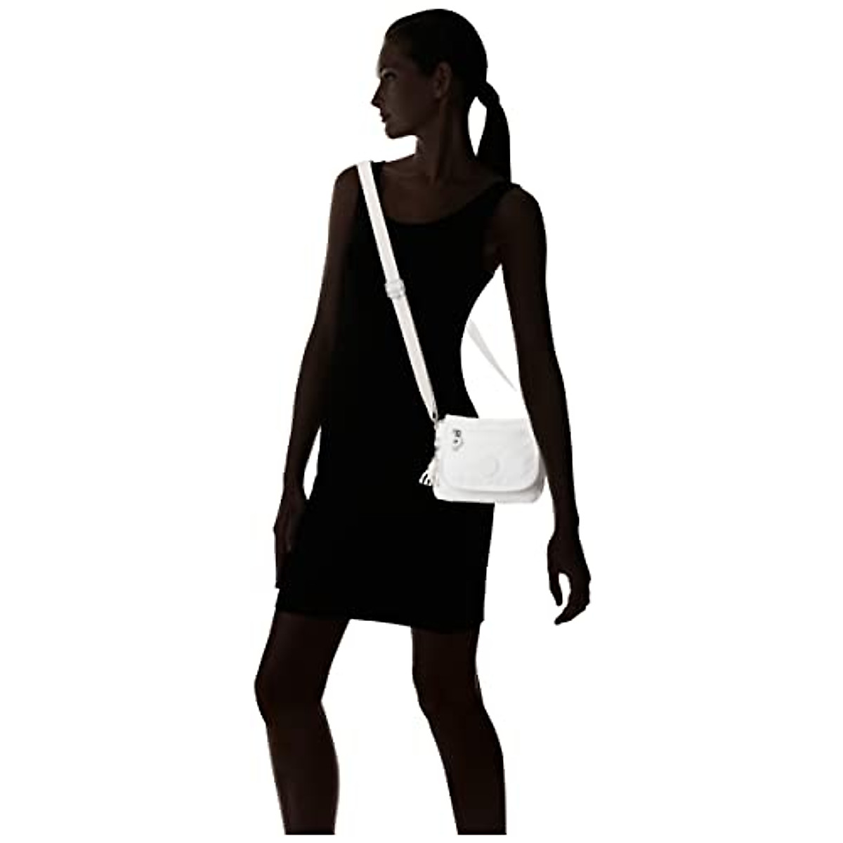 Kipling womens WomenÂ’s Sabian Bag, Lightweight Everyday Purse, Nylon Shoulder Crossbody Mini Bag, New Alabaster, 7.75 L x 5.75 H 3.25 D US