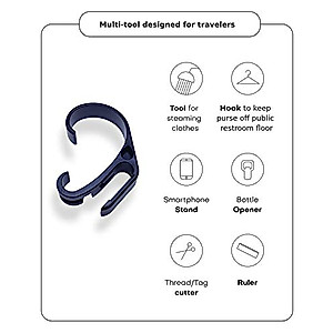 STEAM CLIP Travel Tool Over shower door hook Traveler's Steamer Clip Hook, Over The Door Hanger for Shower, Heavy Duty Clip Hooks for Clothes Bottle Opener & Phone Stand - 1 pack