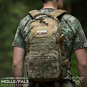 WYNEX Tactical Large Admin Pouch of Double Layer Design, Molle EDC EMT Utility Pouch with Map Sleeve Modular Tool Pouch Large Capacity Flag Patch Included