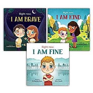 Right Now Series (3 Books) - Mental Health Children's Books to Teach Kids How to Be Kind, Brave & Stay Calm, Social Emotional Books by Dr. Daniela Owen, Child Psychologist