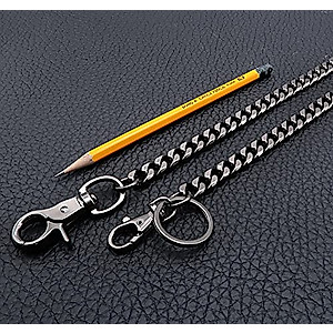 newtro Wallet Chain Men Women Boy Girl, Biker Motorcycle Pants Jean Punk Long Key Chain Ring Holder Black 17" (D06BK17)