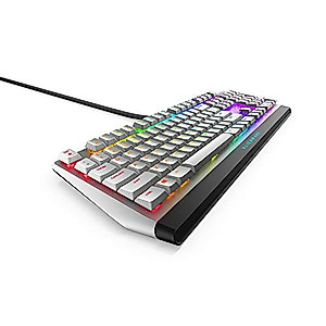 New Alienware Low-Profile RGB Gaming Keyboard AW510K Light, Alienfx Per Key RGB Lighting, Media Controls and USB Passthrough, Cherry MX Low Profile Red Switches, Lunar light