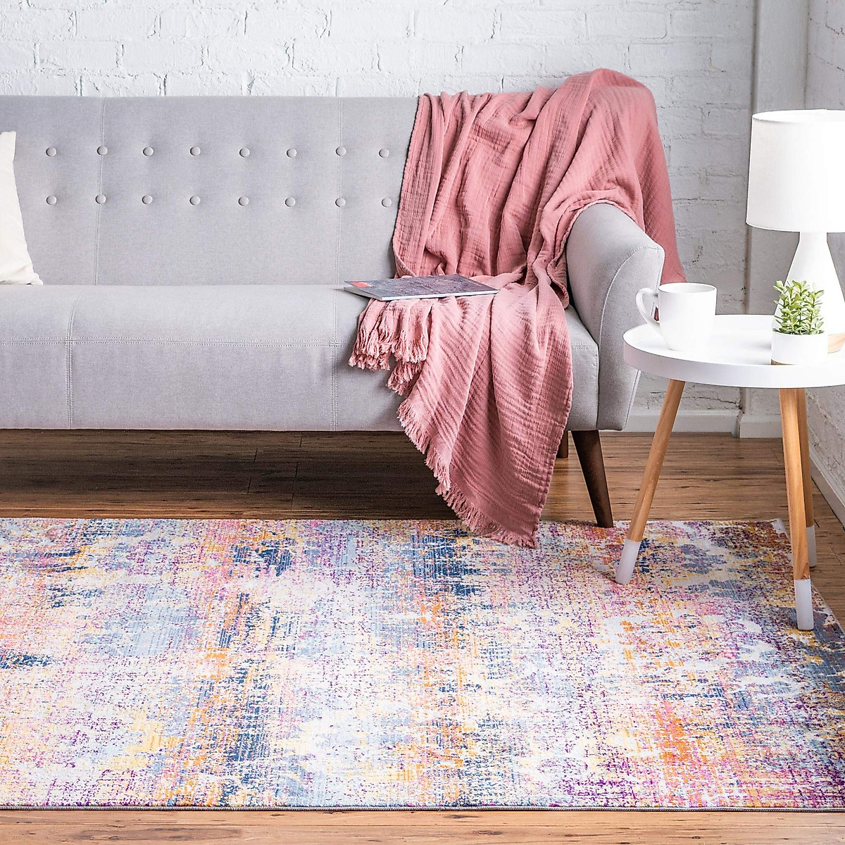 Rugs.com Budapest Collection Area Rug – 8' x 10' Multi Low-Pile Rug Perfect for Living Rooms, Large Dining Rooms, Open Floorplans