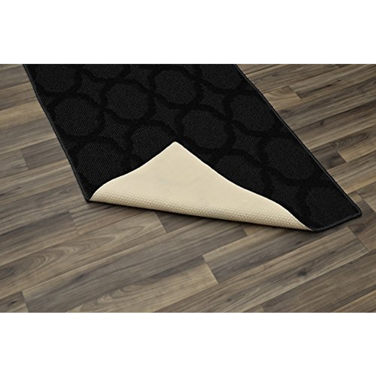 Garland Rug Sparta Non Slip Polypropylene 2 Ft. X 12 Ft. Black Area Rug- Ideal for Living Rooms & Hallways, Stylish & Durable for High-Traffic Areas