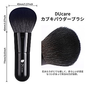 DUcare Self Tanner Brush Foundation Powder Brushes Kabuki Makeup Blush Brushes Set 2 PCS - Buffing Stippling Liquid Blending Mineral Powder Makeup Tools Black