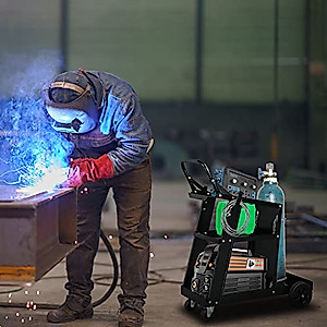 3 Tiers Rolling Welding Cart with Wheels,Rolling Welder Plasma Cutter,Heavy Duty Welding Carts with Wheels and Tank Storage for TIG MIG ARC, Black