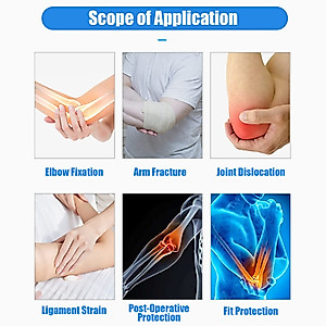 JIONET Hinged ROM Elbow Brace for Men Women, Adjustable Post OP Elbow Brace Stabilizer Splint Arm Injury Recovery for Support After Surgery (Color : Black, Size : Left Arm)