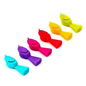 A FEI Wine Glass Markers Set Of 18 Dolphin Pineapple Bird Silicone Drink Glass Charms