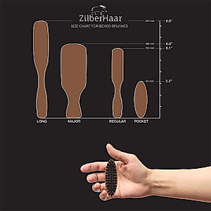 ZilberHaar Beard Brush Regular + Pocket Beard and Mustache Brush with Stiff Boar Bristles