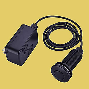 SINKINGDOM SinkTop Air Switch Kit with Mtte Black Long Button(Brass Cover) for Garbage Disposal