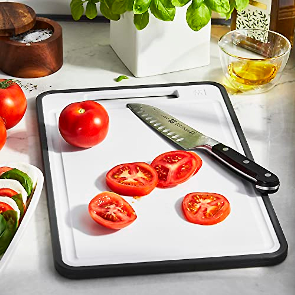 ZWILLING 9.75 inch by 15.25 inches Synthetic Cutting Board, White, 9.75" x 15.25" x 0.5"