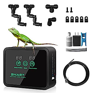 Paddsun Reptile Humidifier, Automatic Mister for Reptiles, Intelligent Spray System Adjustable Spray Nozzles for Reptiles/Chameleons/Herbs