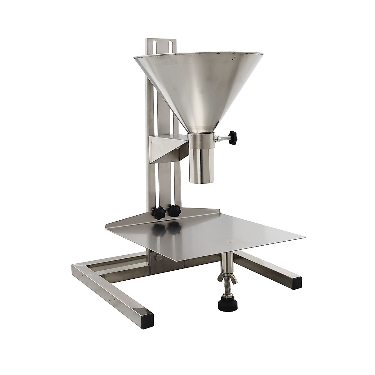 LGXEnzhuo Stainless Steel Feeding Hopper with Support Stand Manual Filling Package Funnel Under Funnel Diameter 2inch